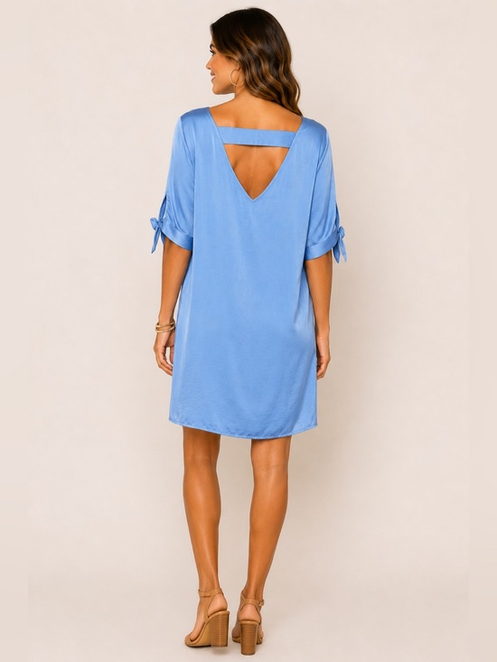 Renuar | Dresses | Renuar Sky Blue Tiesleeve Shift Dress | Poshmark
